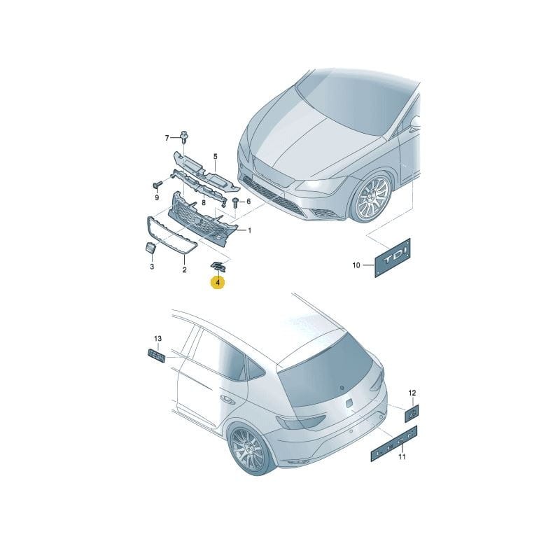 Emblème chromé calandre avant Seat Cupra