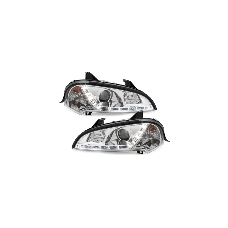 Phares DAYLINE Opel Tigra 94-00 avec feux diurne LED Chrome - SWO04GX
