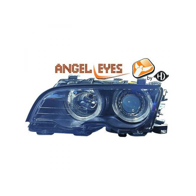 phares Design noir, avec correct. phare, DE, anneaux CELIS BMW E46 ...
