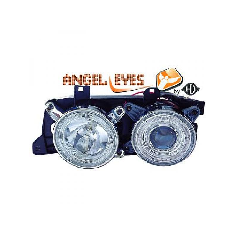 phares Design chrome, règl. électr., anneaux E32/34,