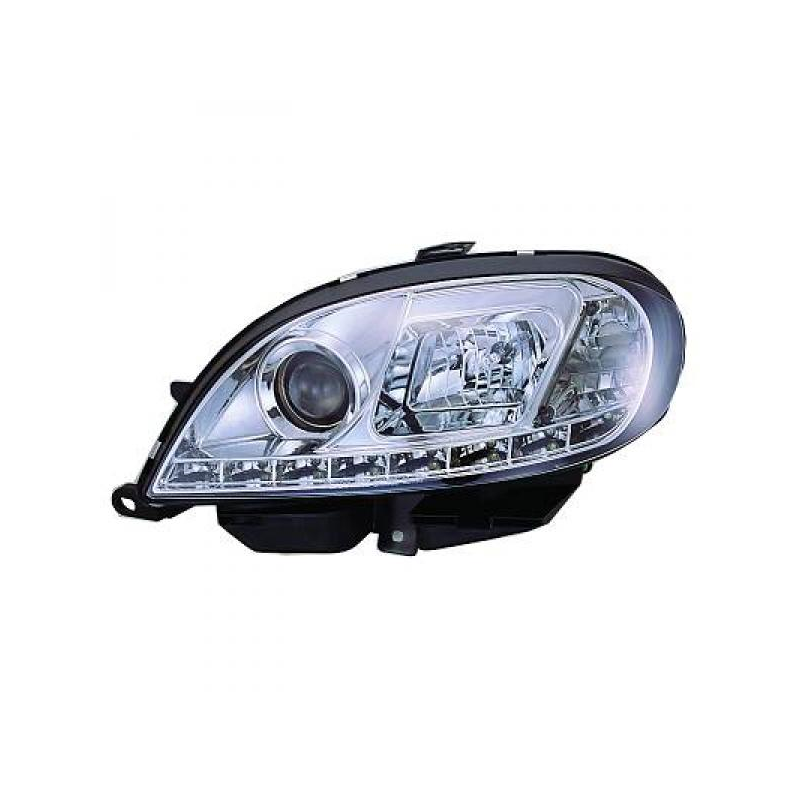 Phares avec feux diurne LED DragonLights, chrome SAXO,