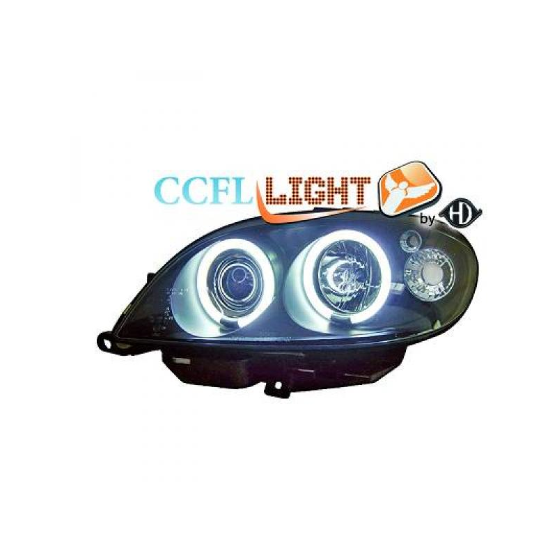 phares design angel eyes, CCFL Cool Lights, noir, H1/H1 SAXO,