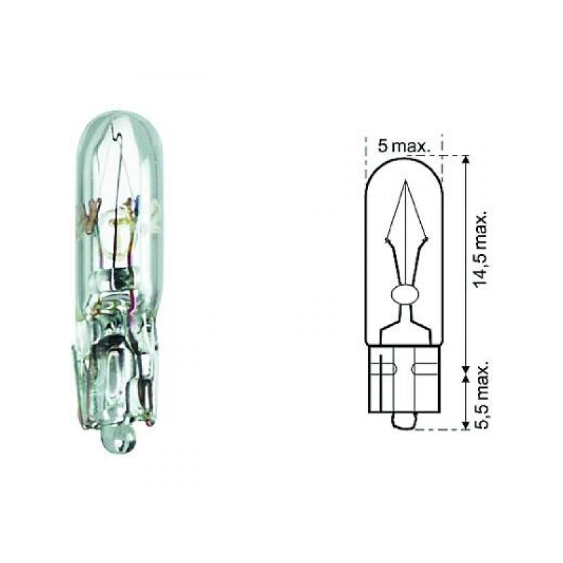 (W2W) T5 12V 2W W2x4,6d