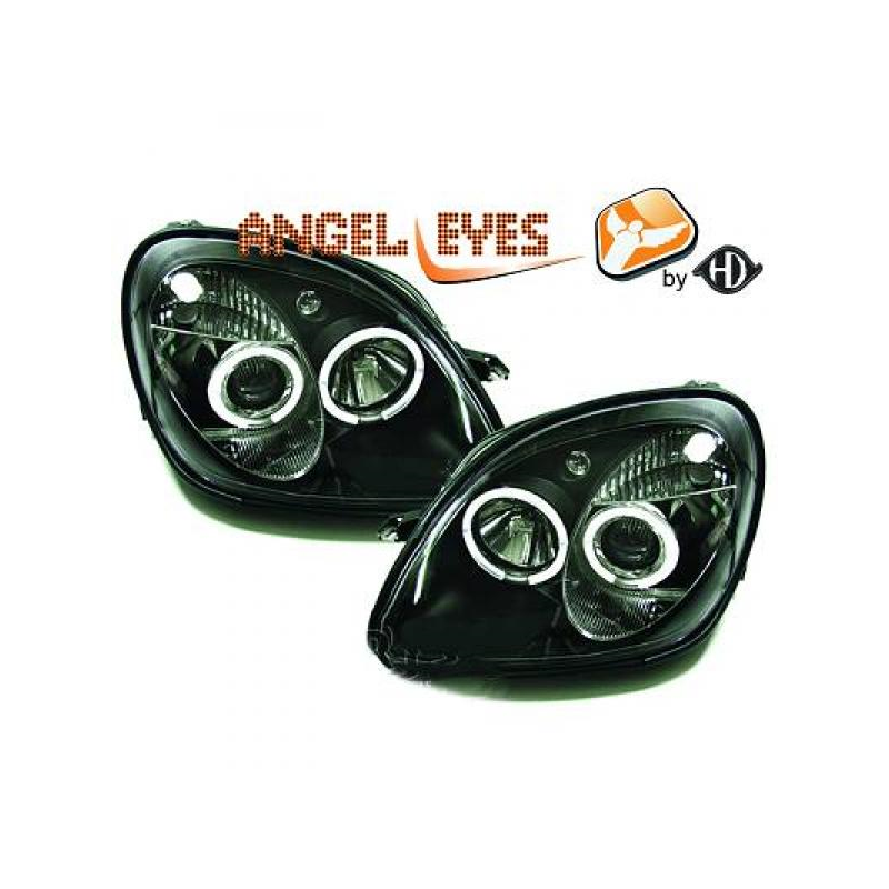 phares Design noir, H4, avec clign., pour règl. man. SLK,