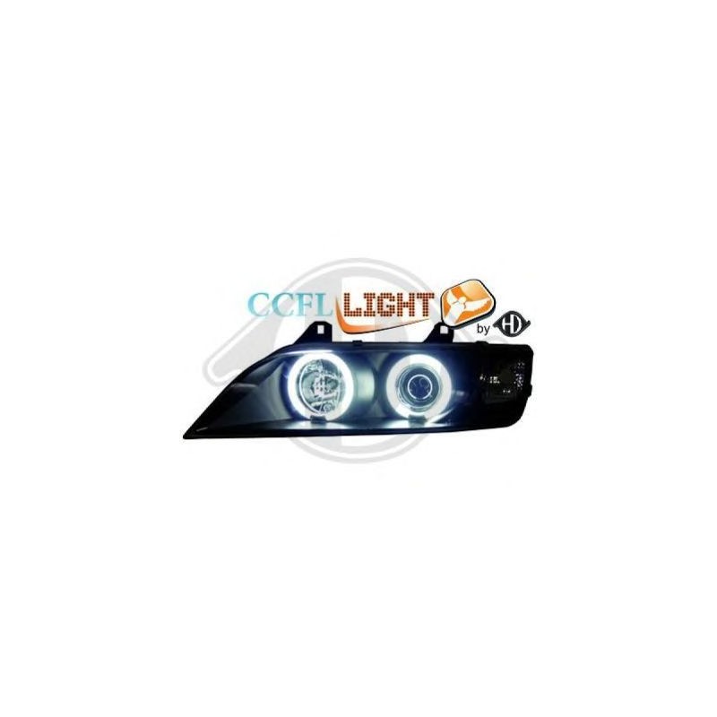 phares design angel eyes, CCFL Cool Lights, noir, H1/H1 BMW Z3,