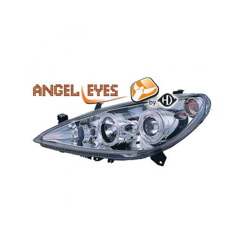 Kit phares design pour Peugeot 307 angel eyes chrome/anti-br/règlage ...
