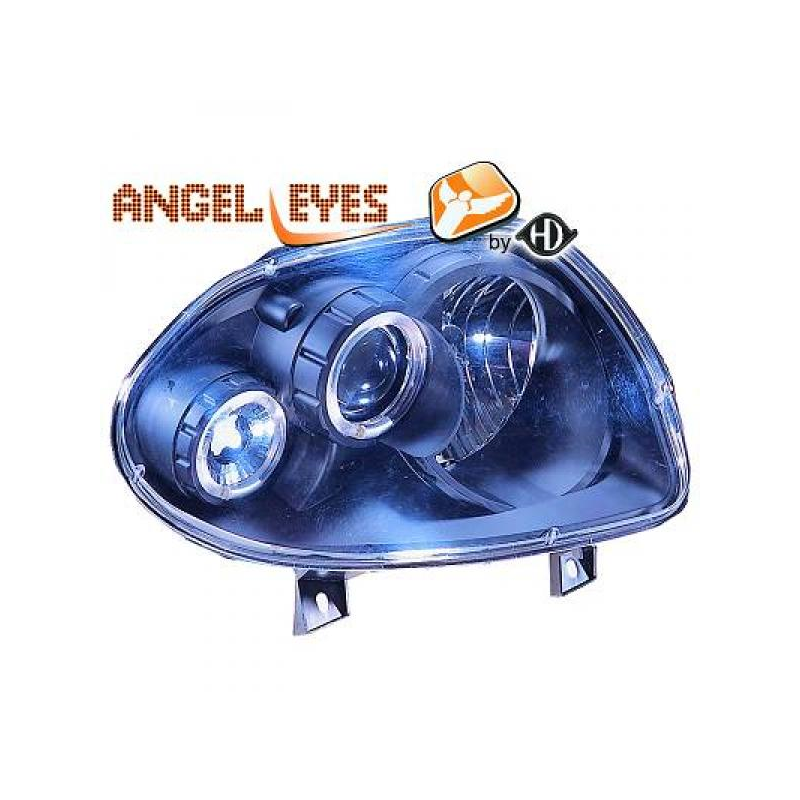 phares Design noir, H1/H1, régl. électr., anneaux CLIO,