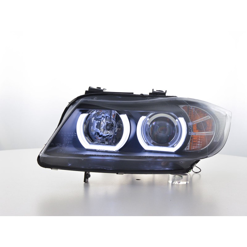 Phare Daylight LED DRL look BMW Série 3 E90 / E91 05-08 noir