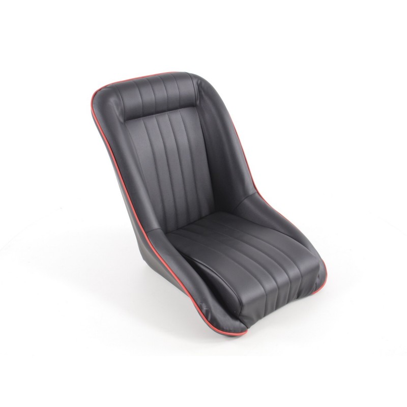 Siège baquet complet FK Oldtimersitze au look rétro noir / rouge