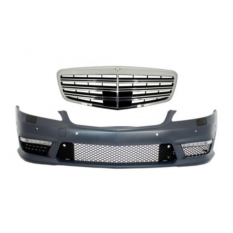 Front Bumper with Central Grille suitable for Mercedes S-Class W221 ...