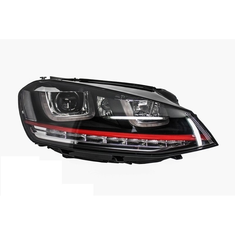 RHD Headlights 3D LED DRL suitable for VW Golf 7 VII (2012-2017) RED ...