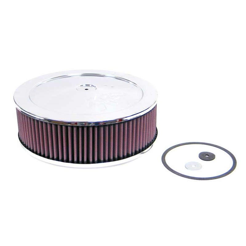 K&N Filtre à Air rond - 67mm raccord, 279mm diamètre, 114mm hauteur (60 ...
