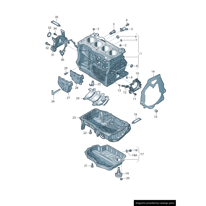 Carter d'huile moteur - Pièces d'origine VW/Audi 04E103602B