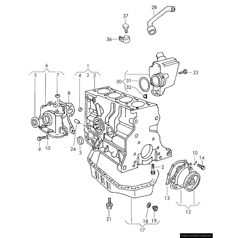 Bouchon de gel VW/Audi 036103113A - Pièces d'origine