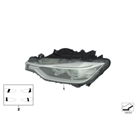 Boîtier de phare adaptatif bi-xénon gauche - Pièce d'origine BMW ...
