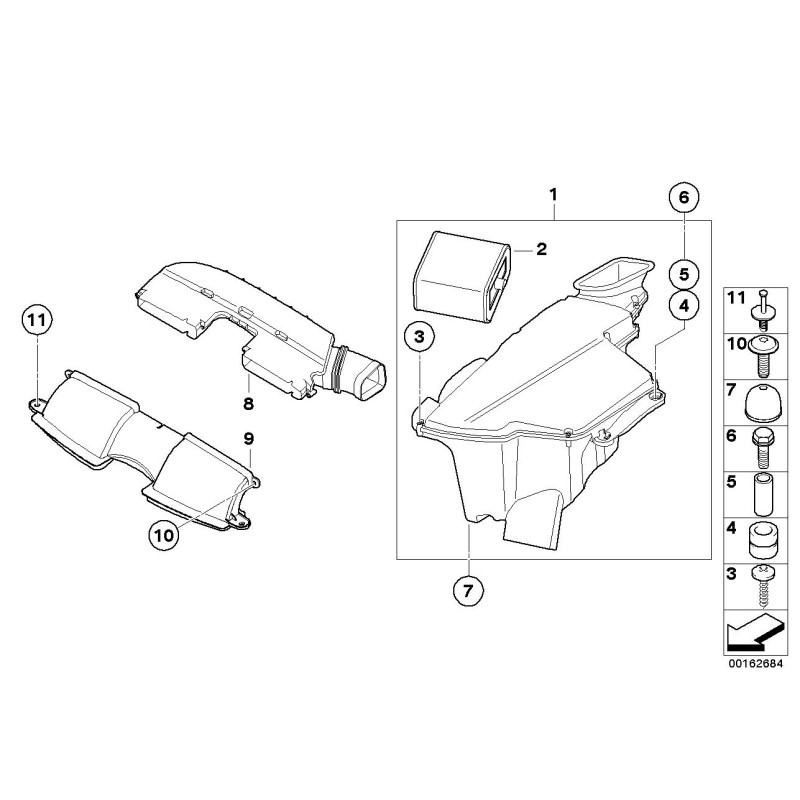Capot d'aspiration du conduit d'air - Pièce d'origine BMW 13717838285
