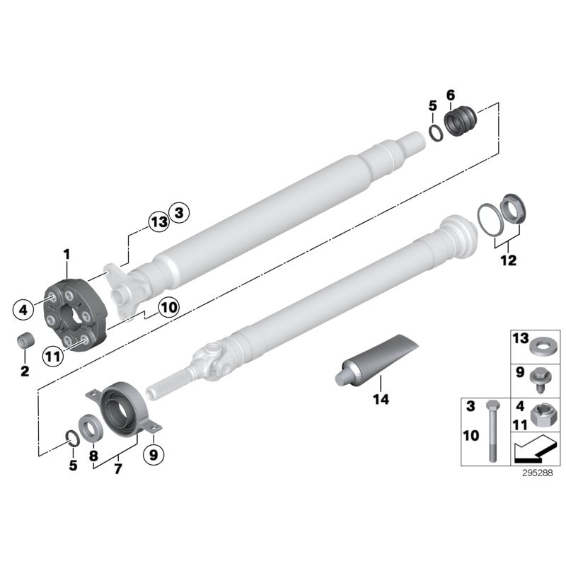 Arbre de transmission en aluminium - Pièce d'origine BMW 26127558745