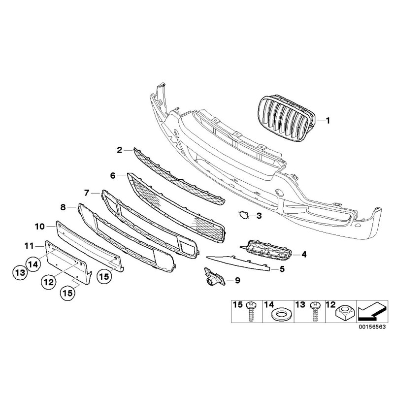 Grille inférieure centrale de pare-chocs avant noir - Pièce d'origine ...