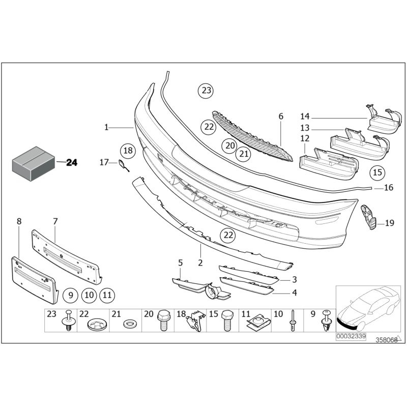 Joint de pare-chocs - Pièce d'origine BMW 51118191149