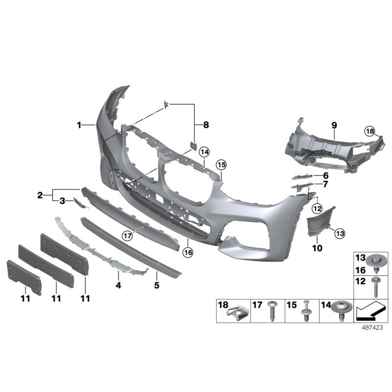Cache Pare-chocs Avant - Pièce d'origine BMW 51118092755