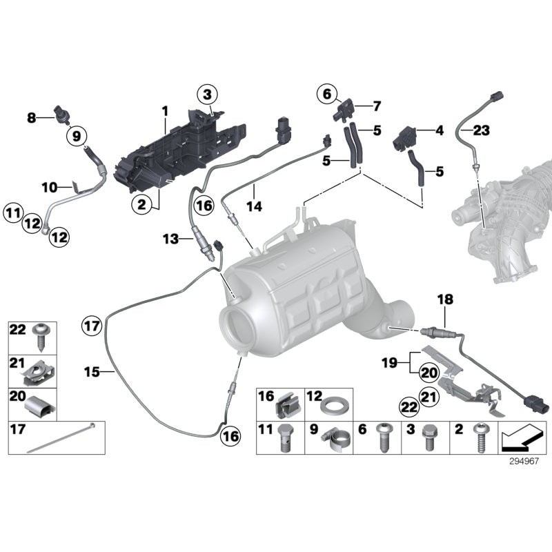 Capteur de pression d'échappement - Pièce d'origine BMW 13628507634