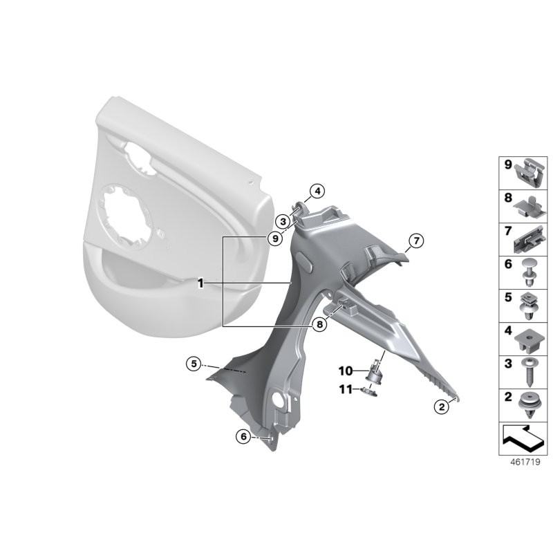 BMW/Attache en plastique à rivet extensible - Pièce d'origine ...