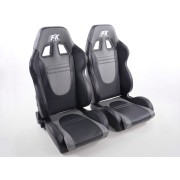 Sièges sport FK demi-sièges baquets Set Racecar cuir synthétique noir ...