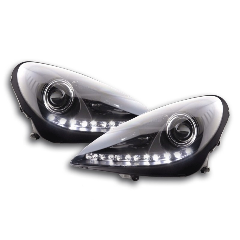 Phare Daylight LED DRL look Mercedes SLK R171 04-11 noir