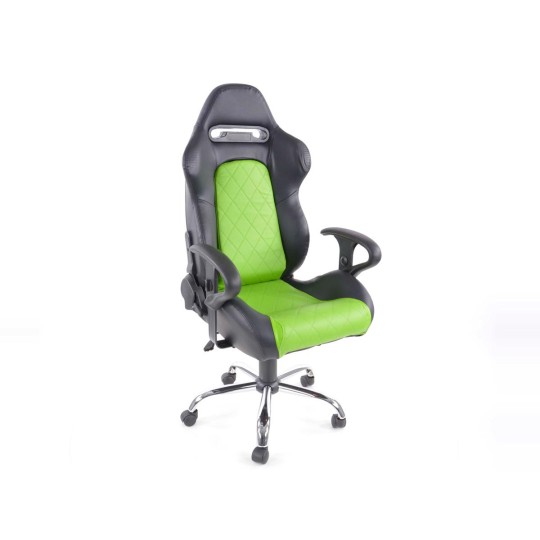 FK siège de sport chaise de bureau pivotante Detroit noir / vert chaise ...